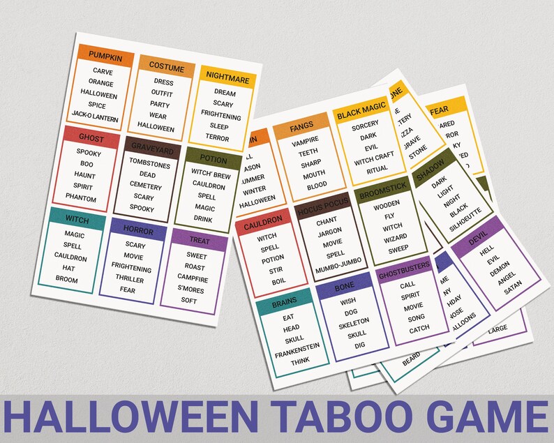 Halloween Taboo Game | Halloween Party Games | Halloween 5-second Game ...