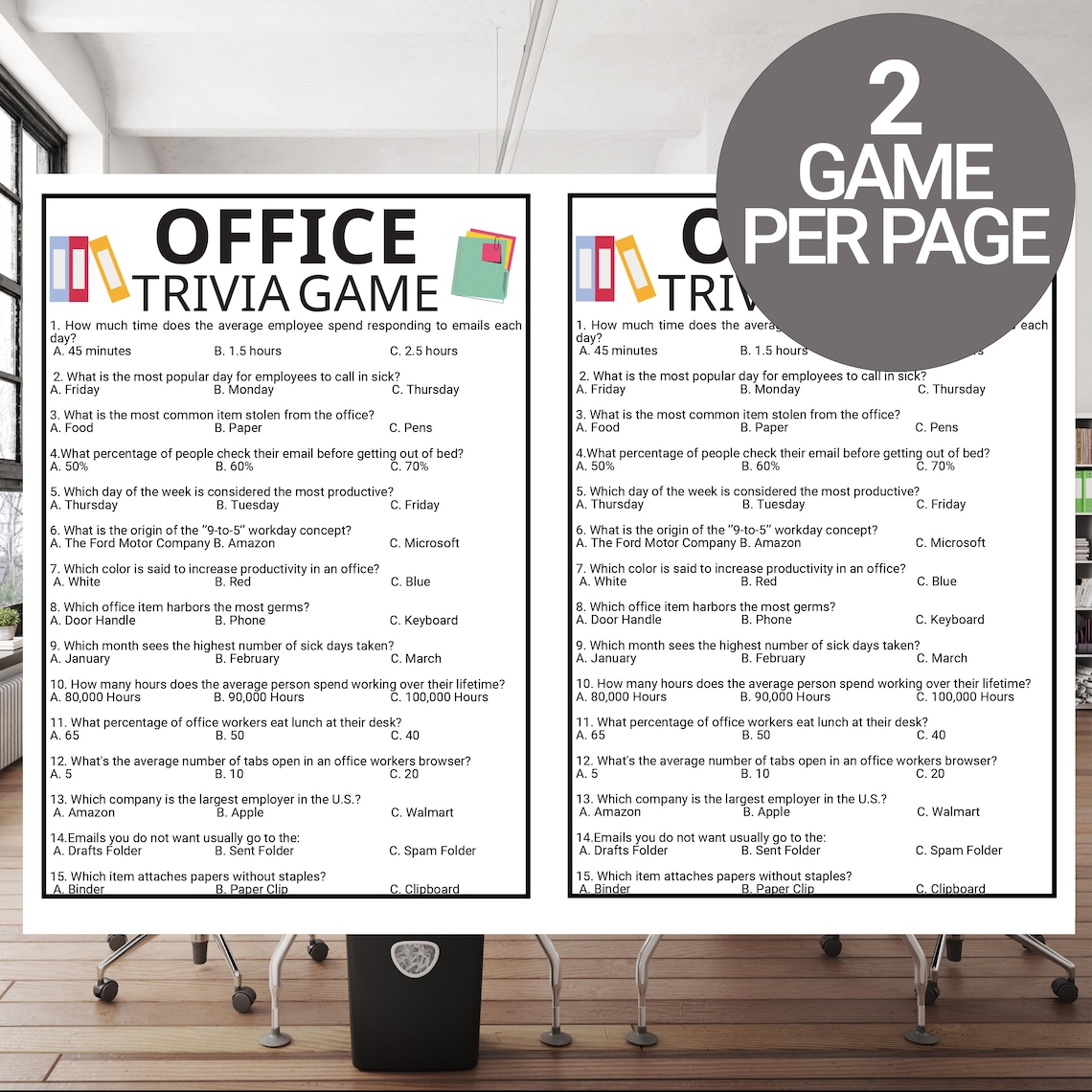 Office Trivia Game | Office Trivia Team Building Game | Office Party ...