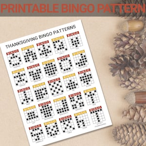 Thanksgiving Bingo Patterns | Printable Thanksgiving Bingo Party Game ...