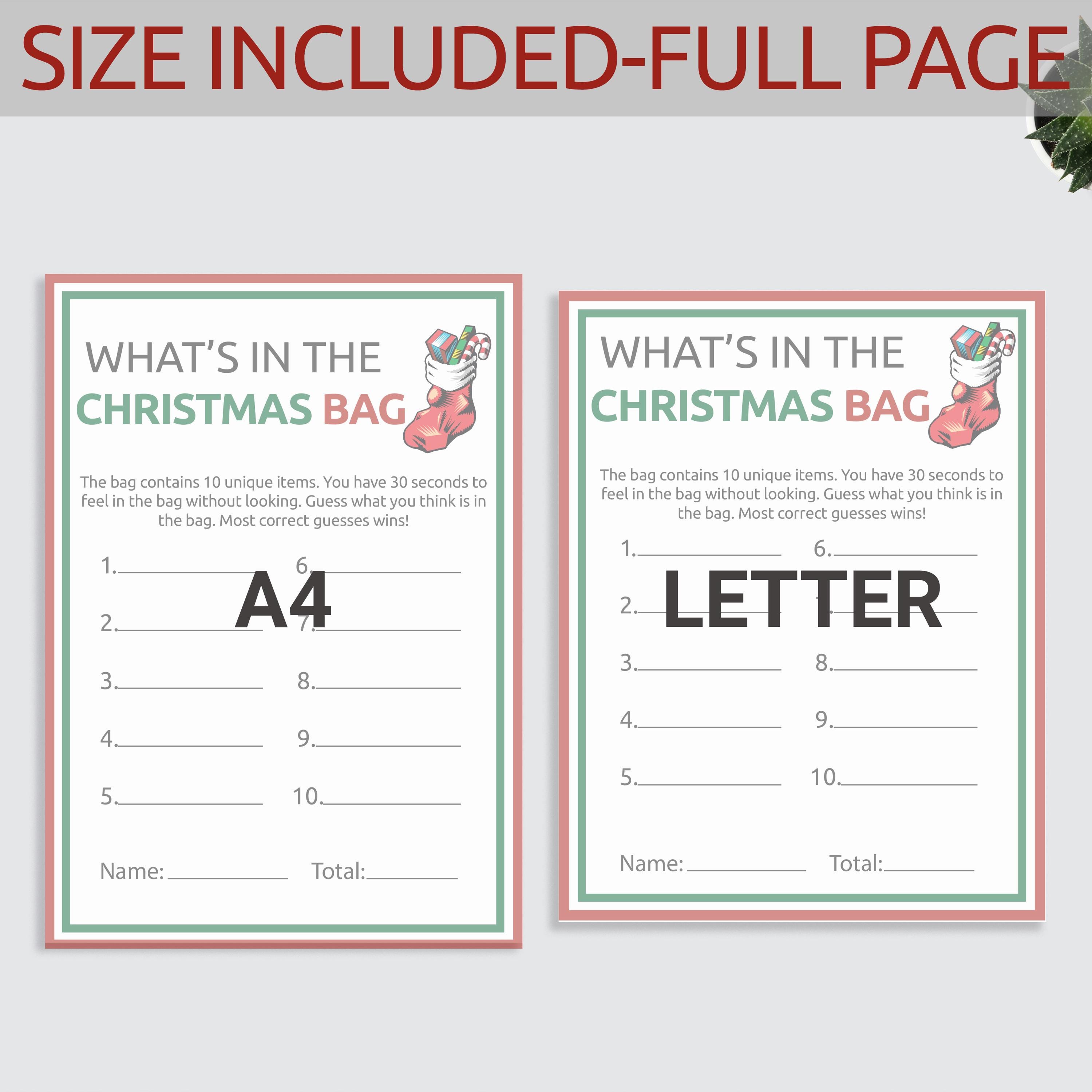 What's in the Bag Christmas Game | Printable Christmas Game | Fun ...