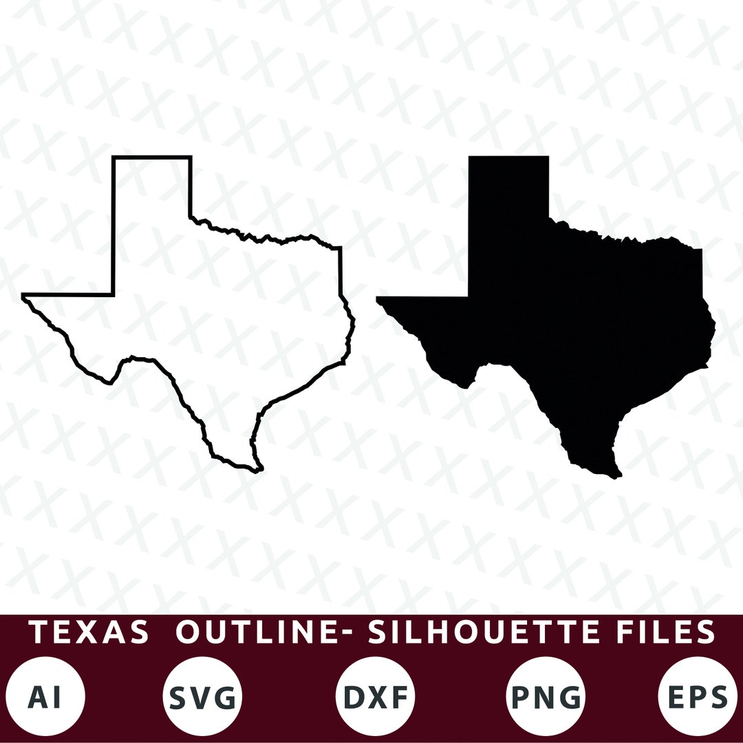 Texas State Outline SVG Files Texas Silhouette SVG Files Texas Cut ...