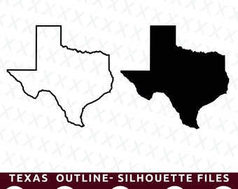 Texas Outline SVG Files, Texas Cut Files, Texas Map, United States of ...
