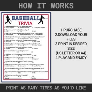 Baseball Trivia Game | Printable Baseball Trivia Game | Sports Trivia ...