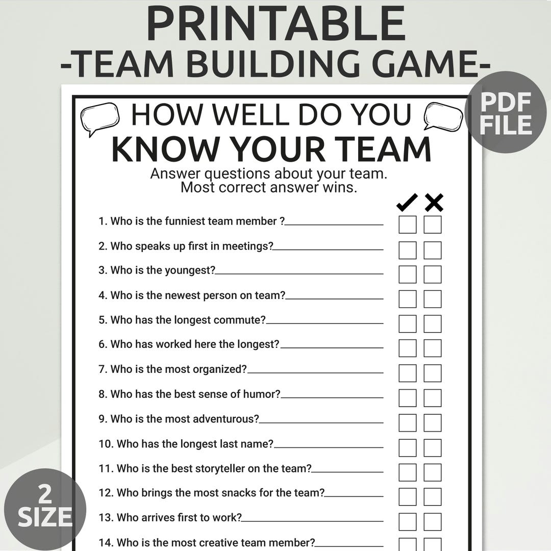 Office Trivia Team Building Games Team Building Games Coworker Activity ...