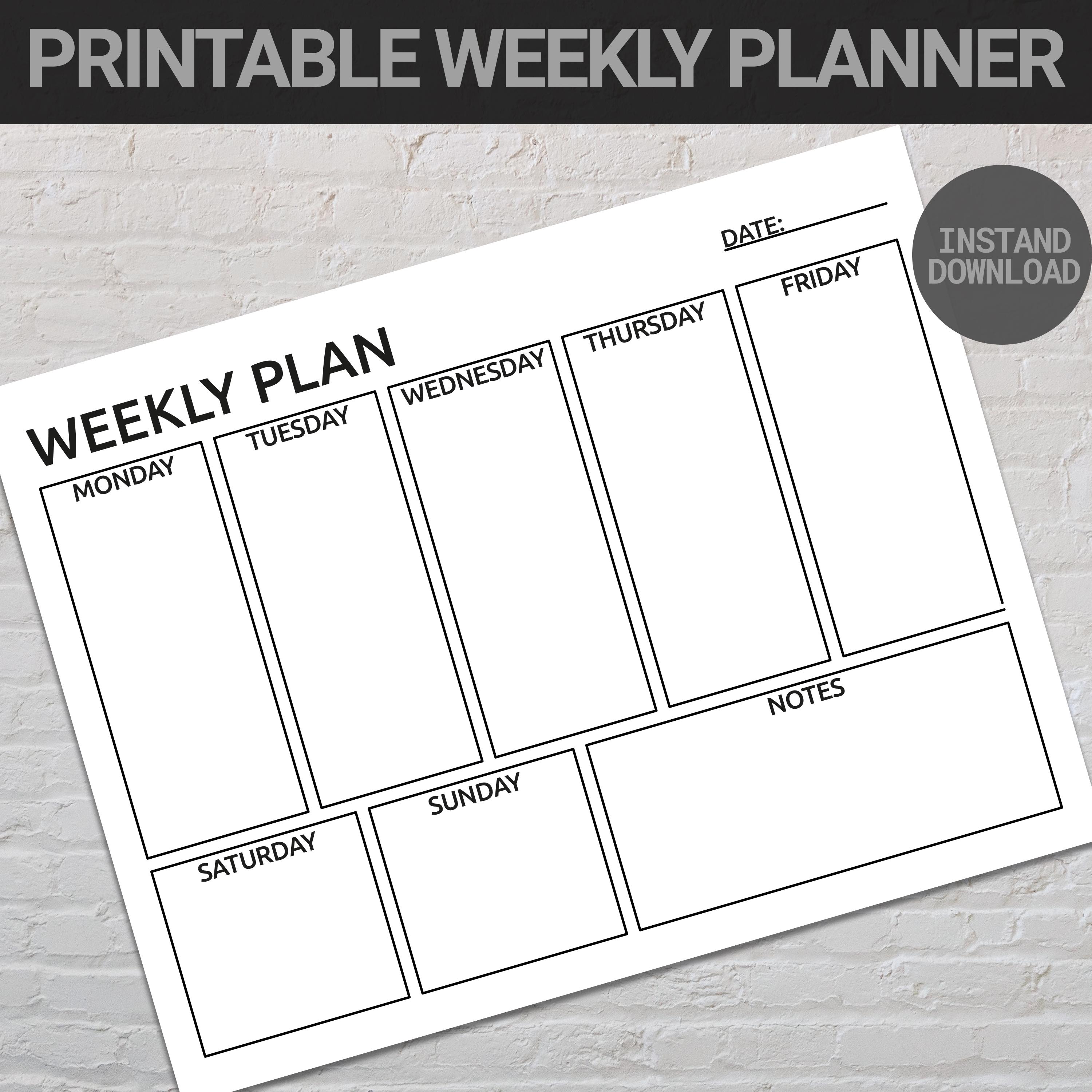 Weekly Schedule Template Weekly Planner Printable Weekly Planner ...