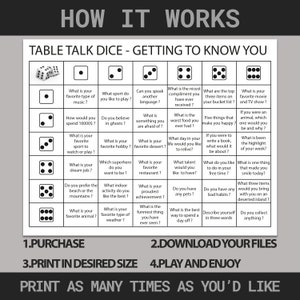 Dicebreaker Roll and Tell Game Table Talk Dice Conversation Starter ...