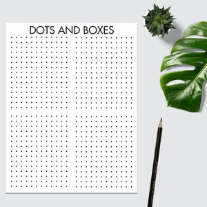 Dots and Boxes Game | Printable Dots Game | Classic Board Game ...