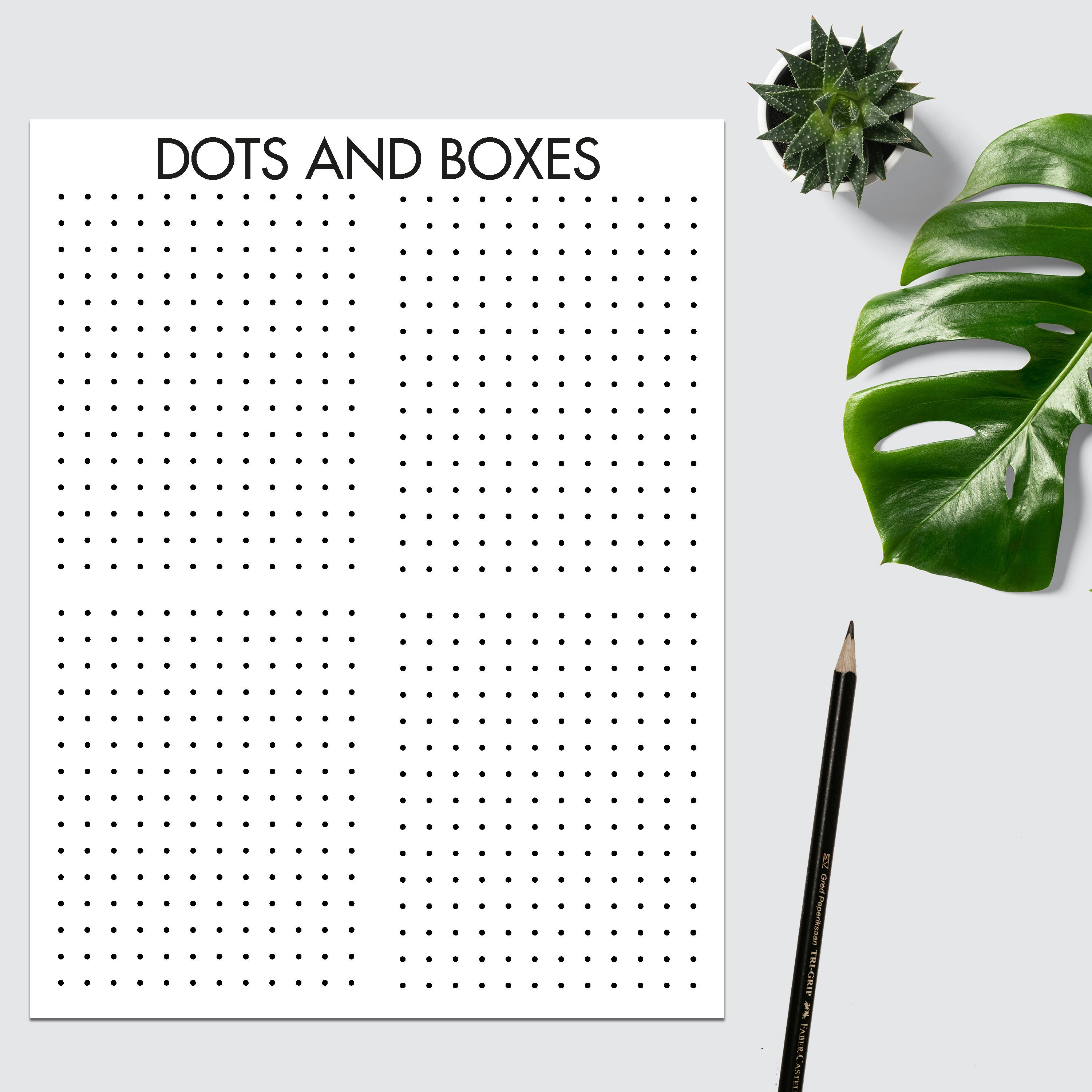 Dots and Boxes Game | Printable Dots Game | Classic Board Game ...