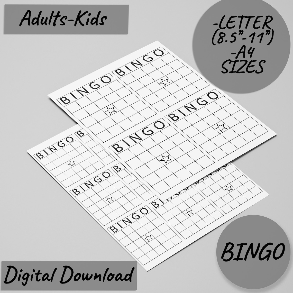 Blank Bingo Card Template | Fun Bingo Party Game | Printable Bingo Game ...
