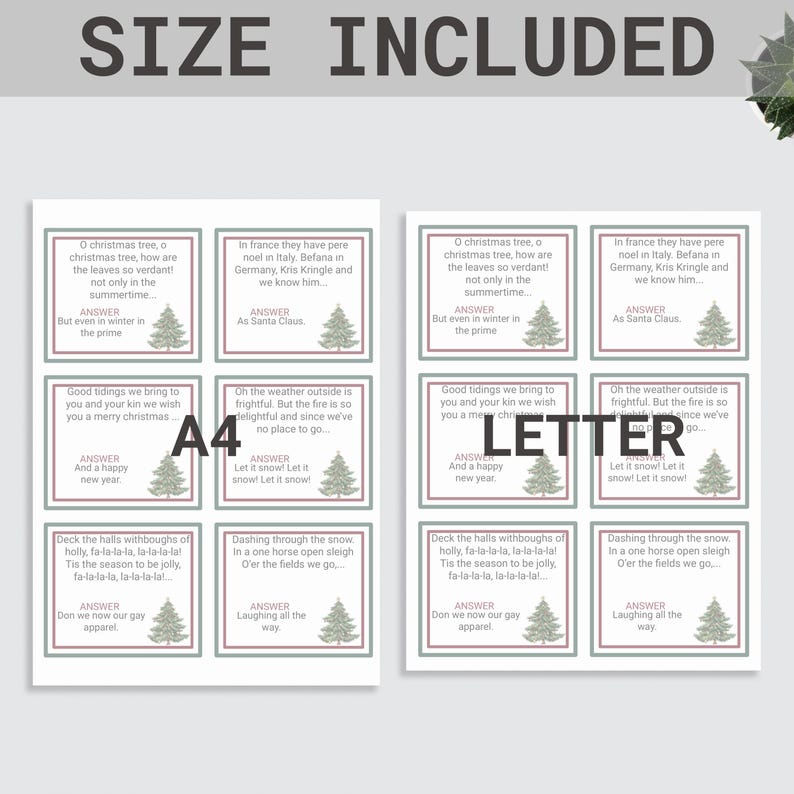 Christmas Carol Finish the Lyric Game | Christmas Song Game | Printable ...