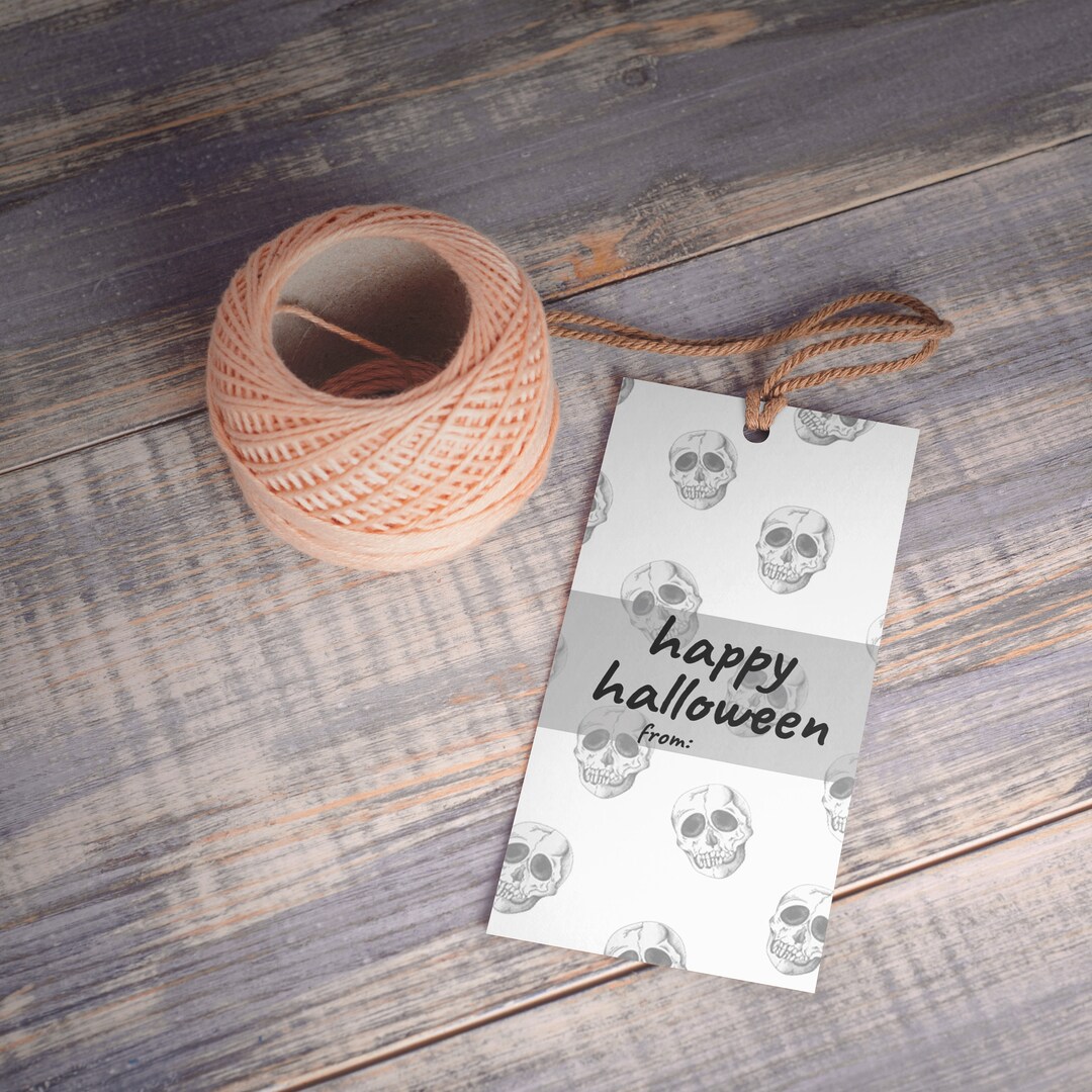 Printable Halloween Gift Tag Printable Halloween Skull Tags - Etsy