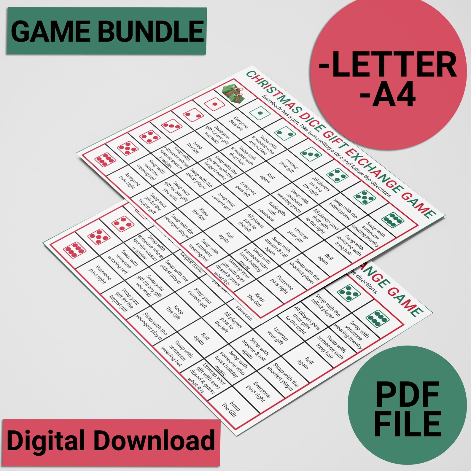 Printable Christmas Game Bundle | 5 Christmas Party Games | Fun ...