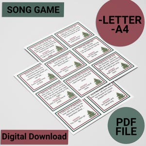 Christmas Carol Finish the Lyric Game | Christmas Song Game | Printable ...