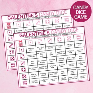 Printable Galentines Dice Game | Galentine's Day Candy Dice Game ...