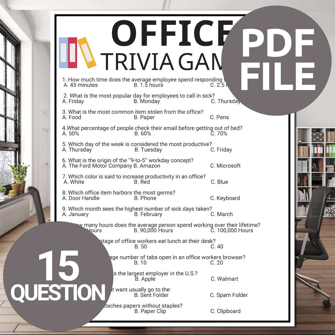 Office Trivia Game | Office Trivia Team Building Game | Office Party ...