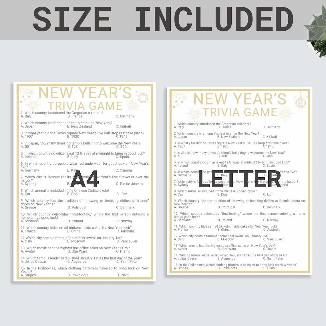 New Years Trivia Game | New Year's Eve Trivia Game | New Years Eve ...
