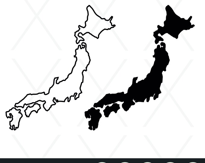 Japan SVG File,map of Japan Outline SVG vector Clip Art for Commercial ...