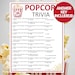Popcorn Trivia Game | Printable Popcorn Trivia | Popcorn Quiz Game ...