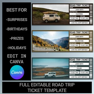 Editable Road Trip Ticket | Printable Road Trip Ticket | Road Trip ...