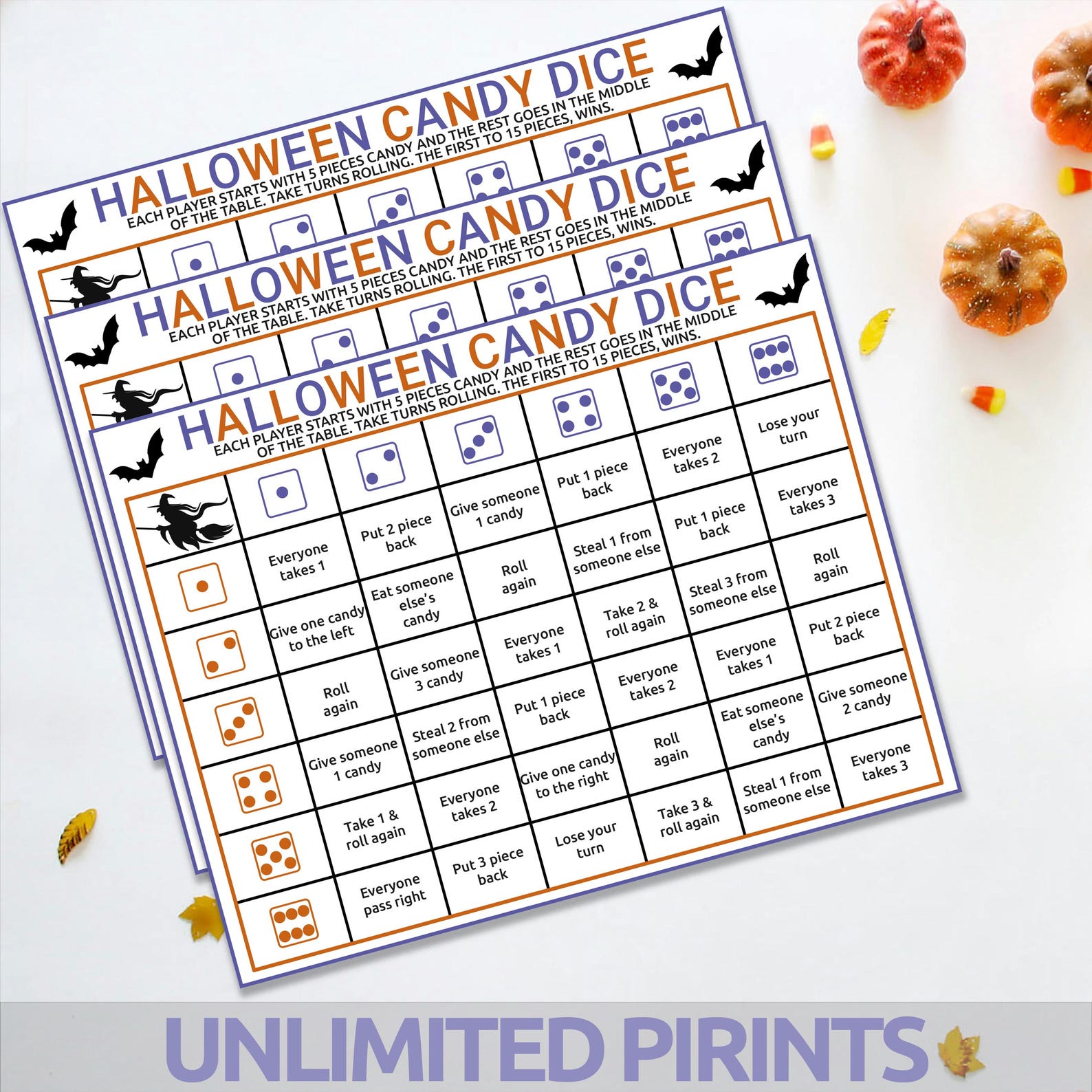 Halloween Candy Dice Game | Halloween Candy Game | Halloween Party ...