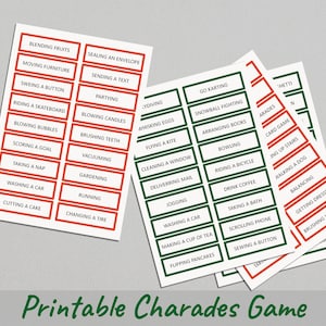 Printable Charades Game | Family Charades Game | Printable Charades for ...
