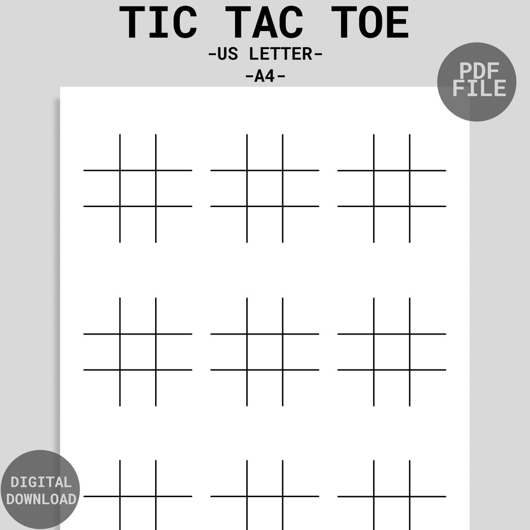 Printable Tic Tac Toe Game | Tic Tac Toe Game Sheet | Game Activity ...