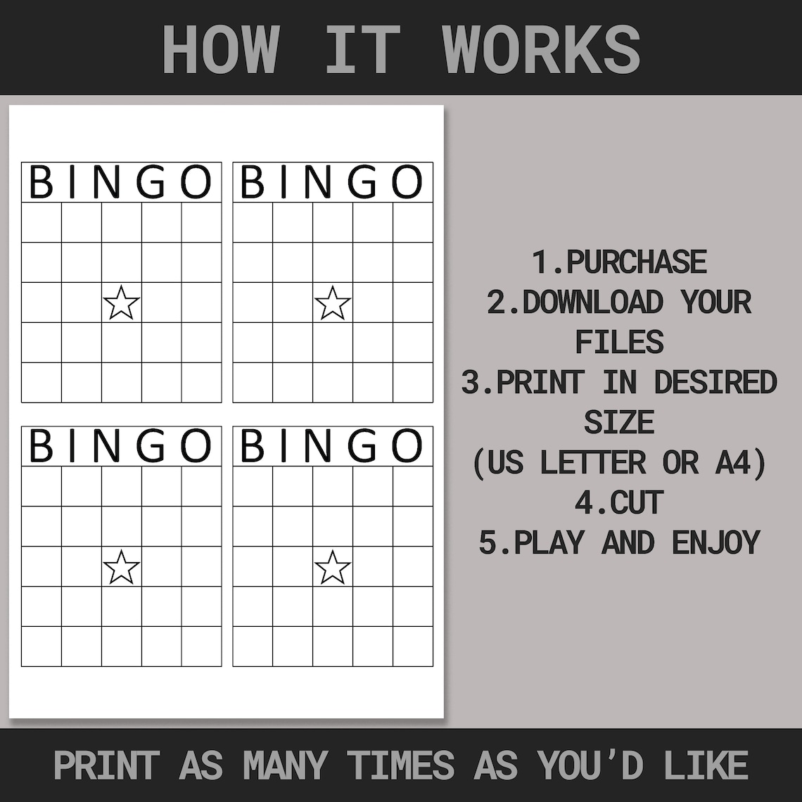 Blank Bingo Card Template Fun Bingo Party Game Printable Bingo Game ...