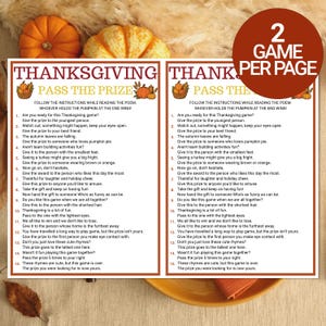 Thanksgiving Pass the Prize Game | Thanksgiving Pass the Present Game ...