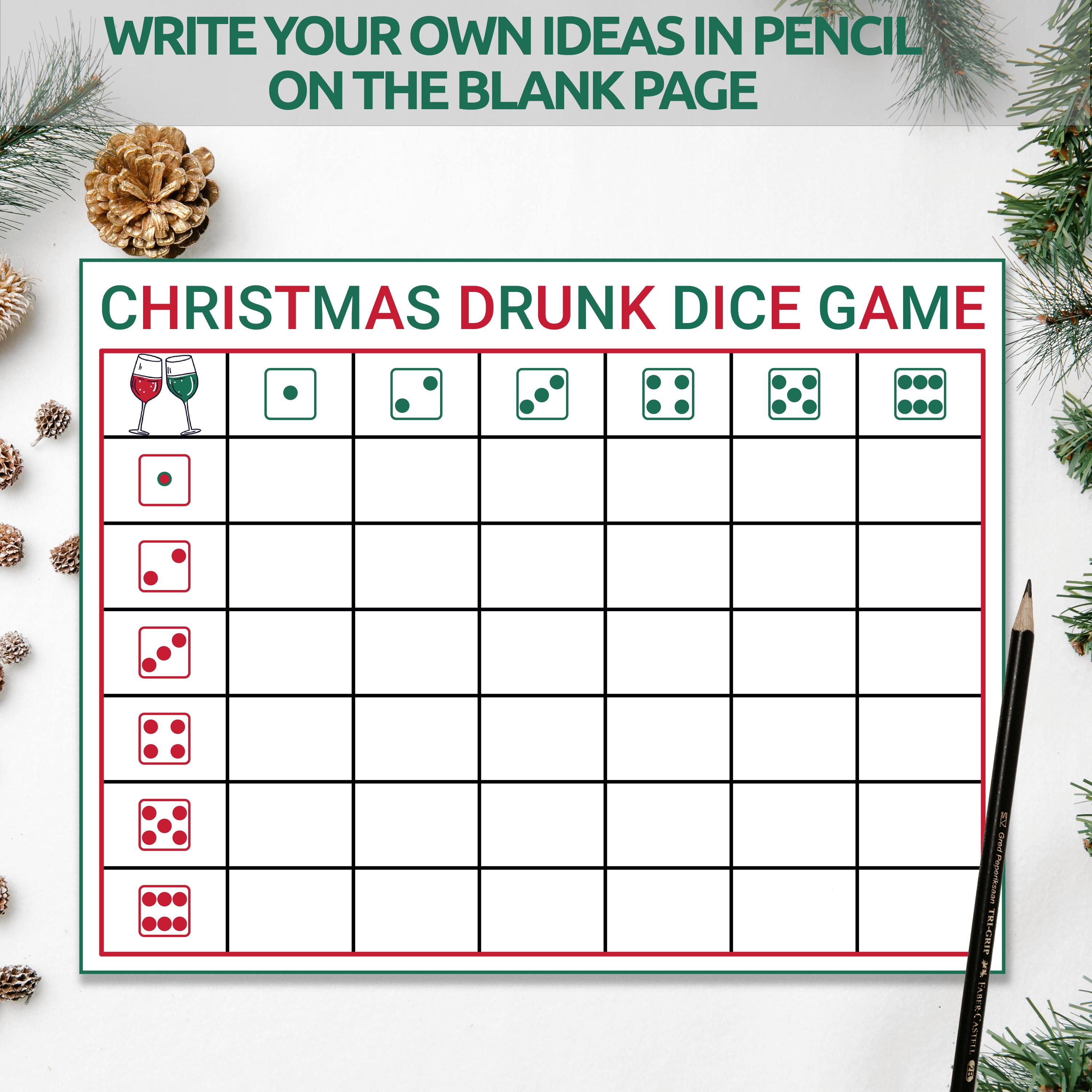 Drunk Dice Christmas Drinking Game | Christmas Party Game | Christmas ...