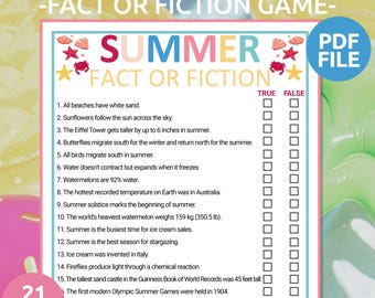 Summer Trivia Game | Summer True or False Game | Fun Summer Games ...