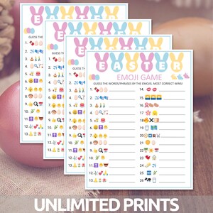 Easter Emoji Pictionary Game | Easter Emoji Game | Printable Easter ...