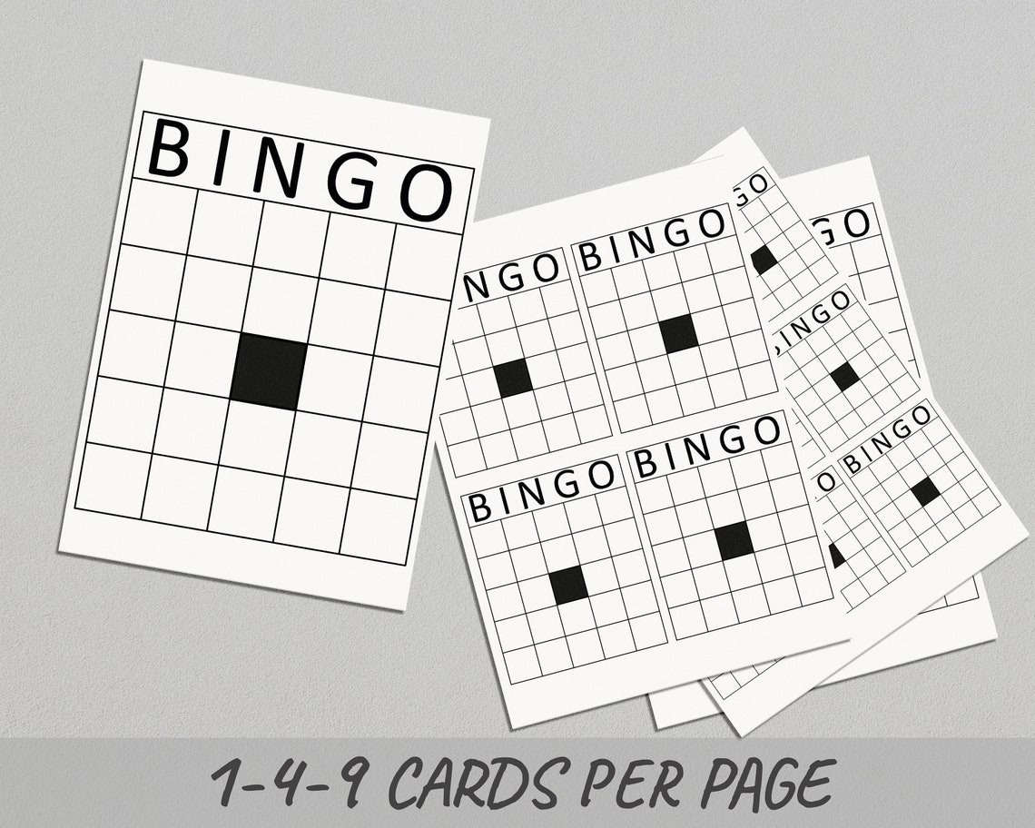 Blank Bingo Card Template | Fun Bingo Party Game | Printable Bingo Game ...