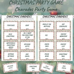 Christmas Party Games Christmas Charades Christmas - Etsy