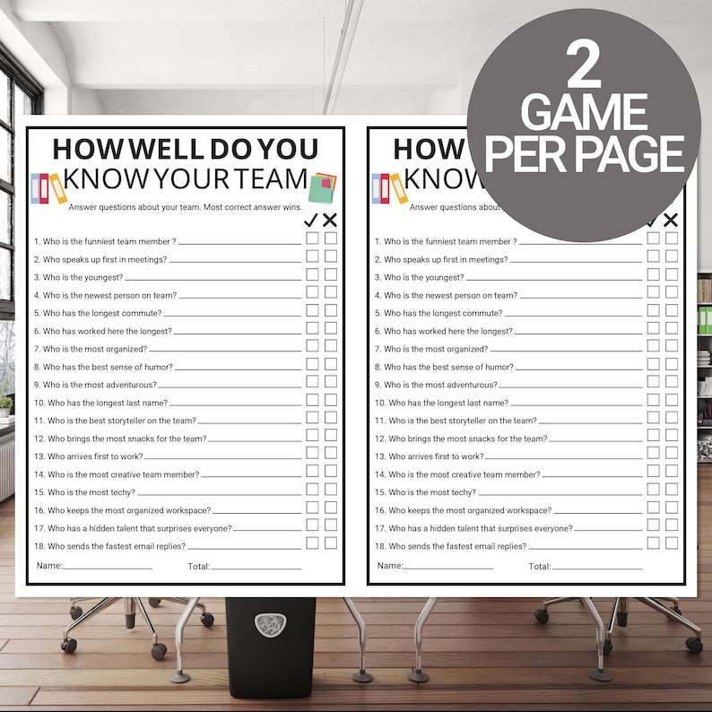 Editable Office Trivia Team Building Games | Custom Team Building Games ...