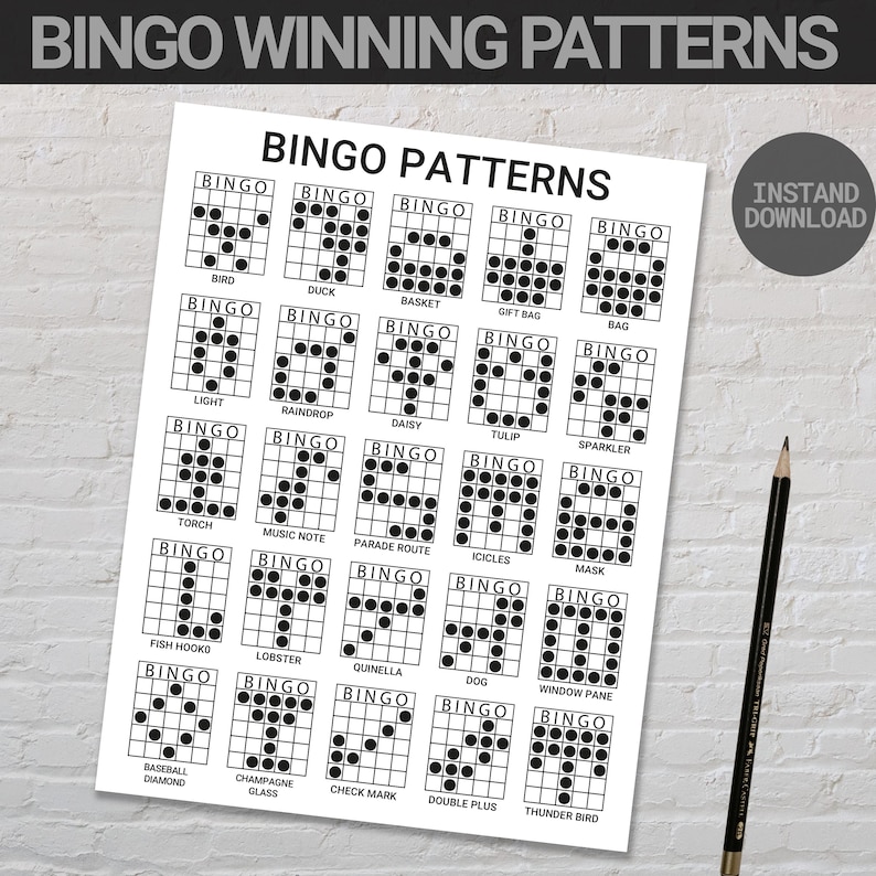 Editable 200 Bingo Patterns | Printable Fun Bingo Party Game | Editable ...