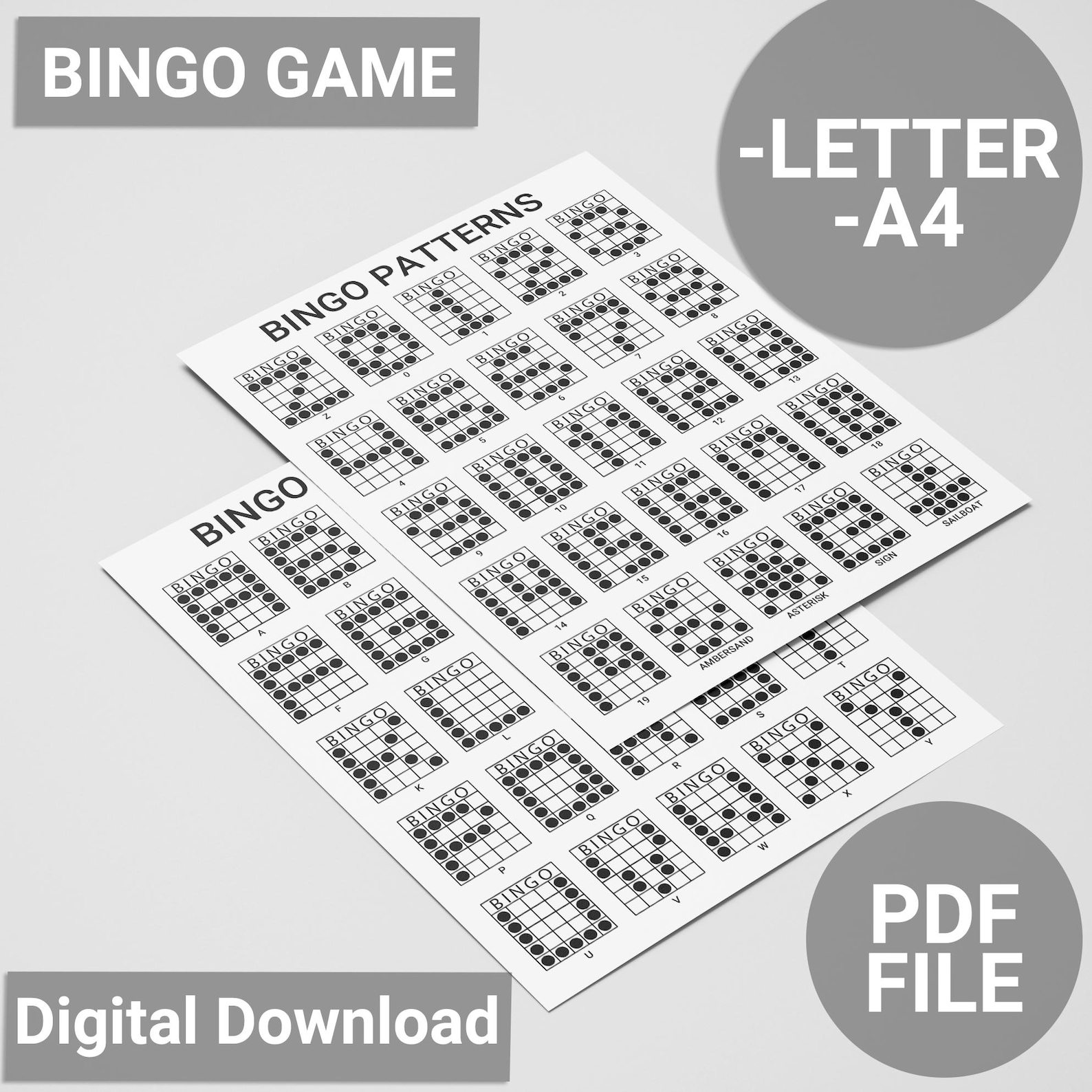 200 Bingo Patterns | Printable Fun Bingo Party Game | Bingo Winning ...