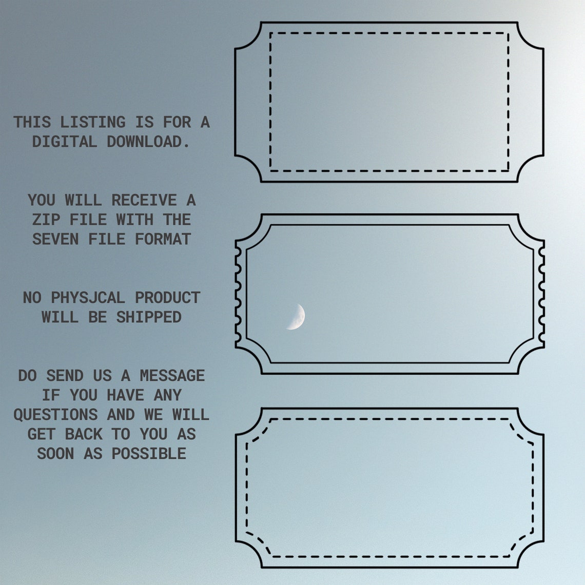 Ticket SVG Ticket Template Svg Empty Event Ticket Coupon Cut File ...