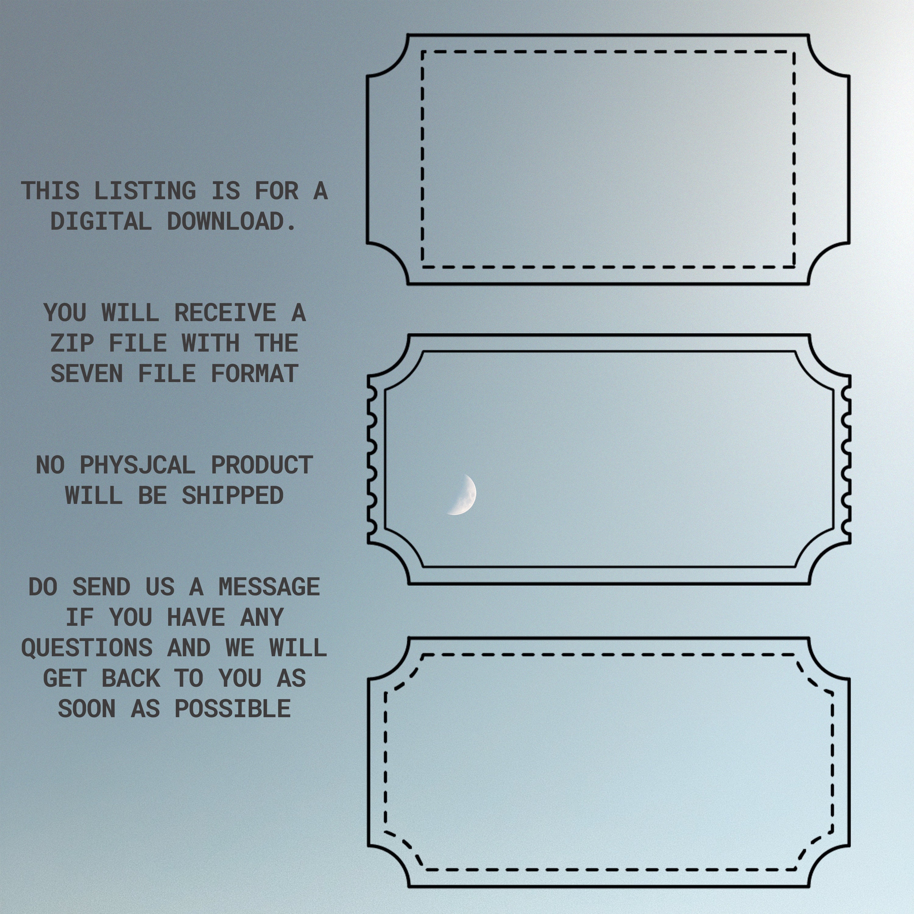 Ticket SVG Ticket Template Svg Empty Event Ticket Coupon Cut File ...