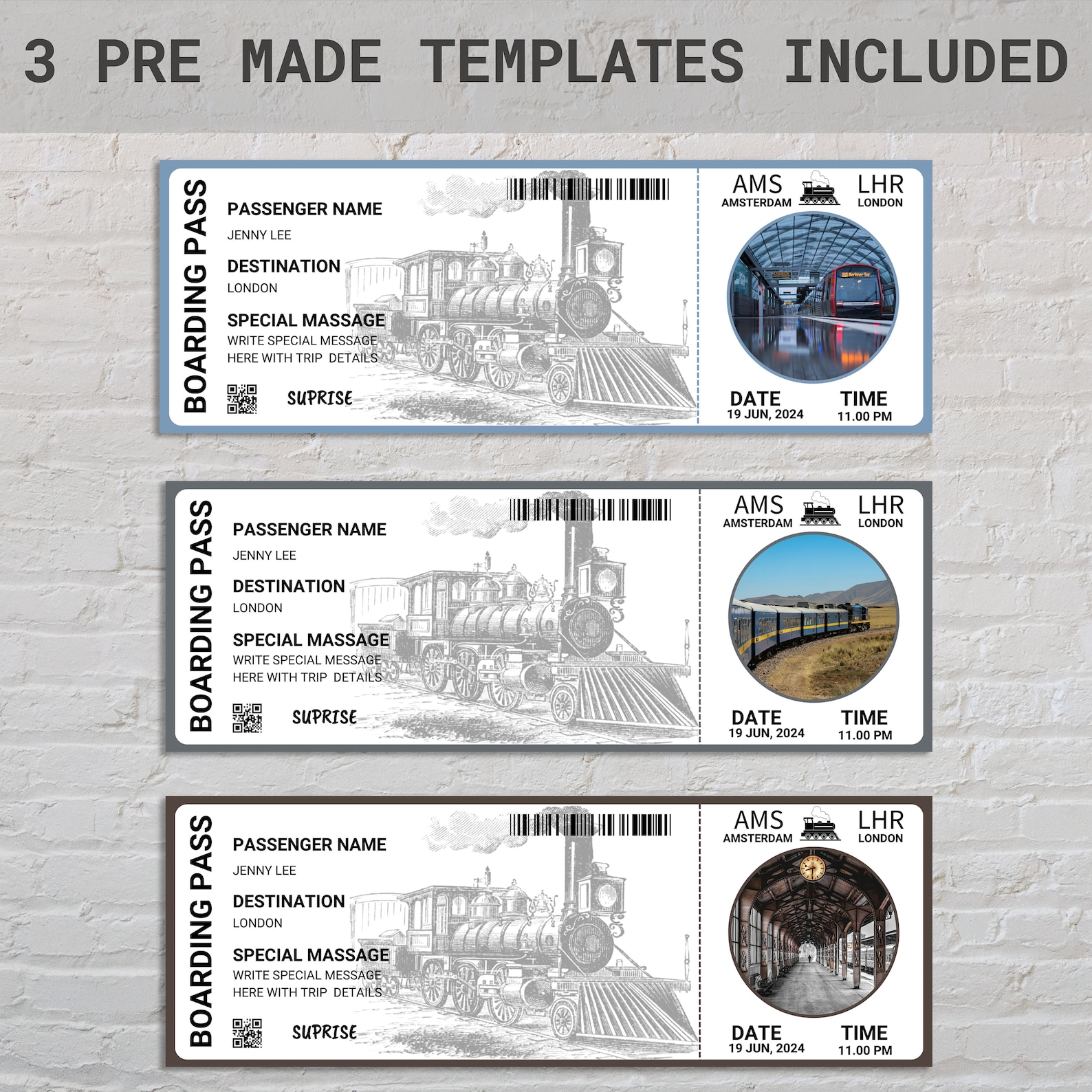 Train Ticket Template | Train Ticket | Editable Train Ticket Template ...