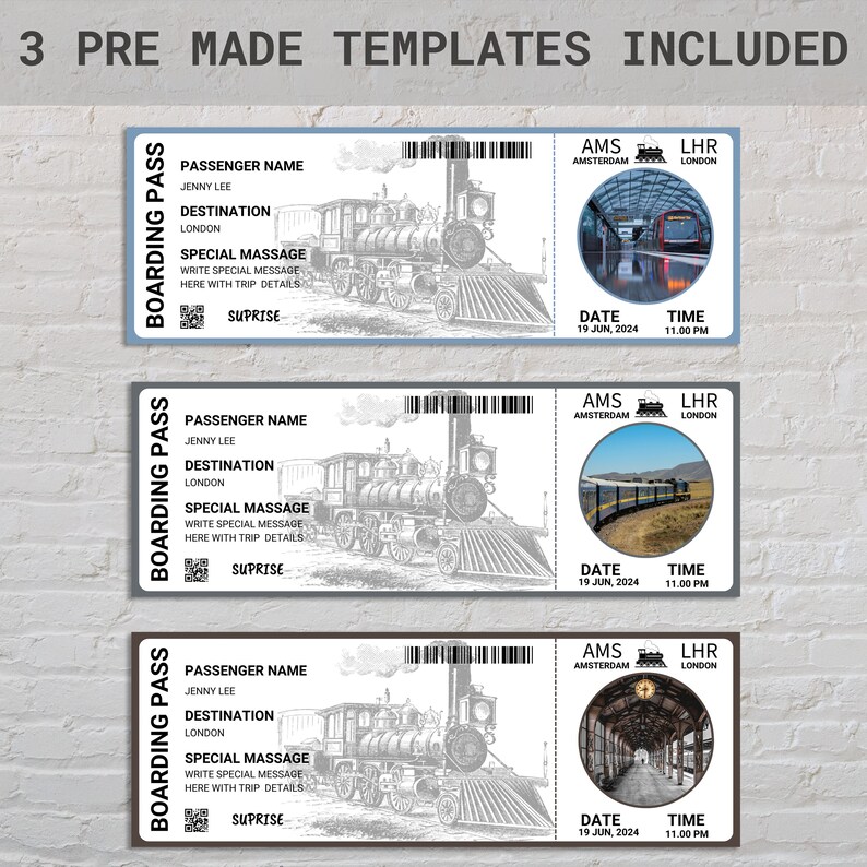 Train Ticket Template | Train Ticket | Editable Train Ticket Template ...