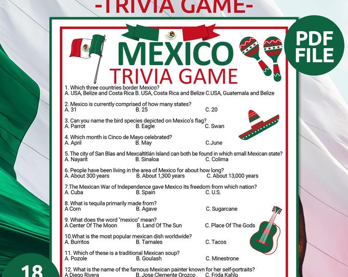 Fun Mexico Trivia | Hispanic Heritage Month | Mexican Independence Day ...