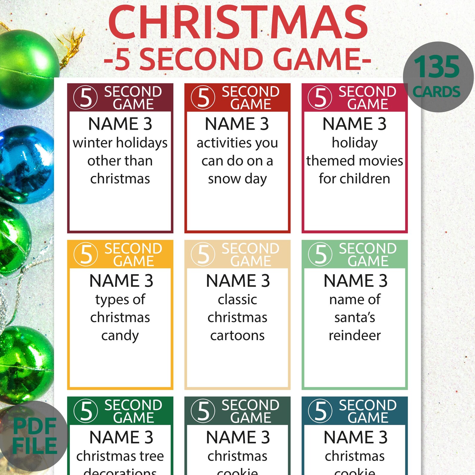 Christmas 5 Second Game | Christmas Party Game | Christmas Family Game ...