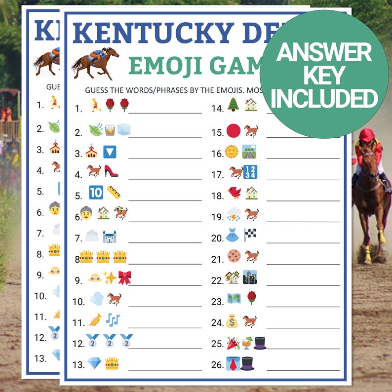 Kentucky Derby Emoji Game | Kentucky Derby Game | Triple Crown Emoji ...
