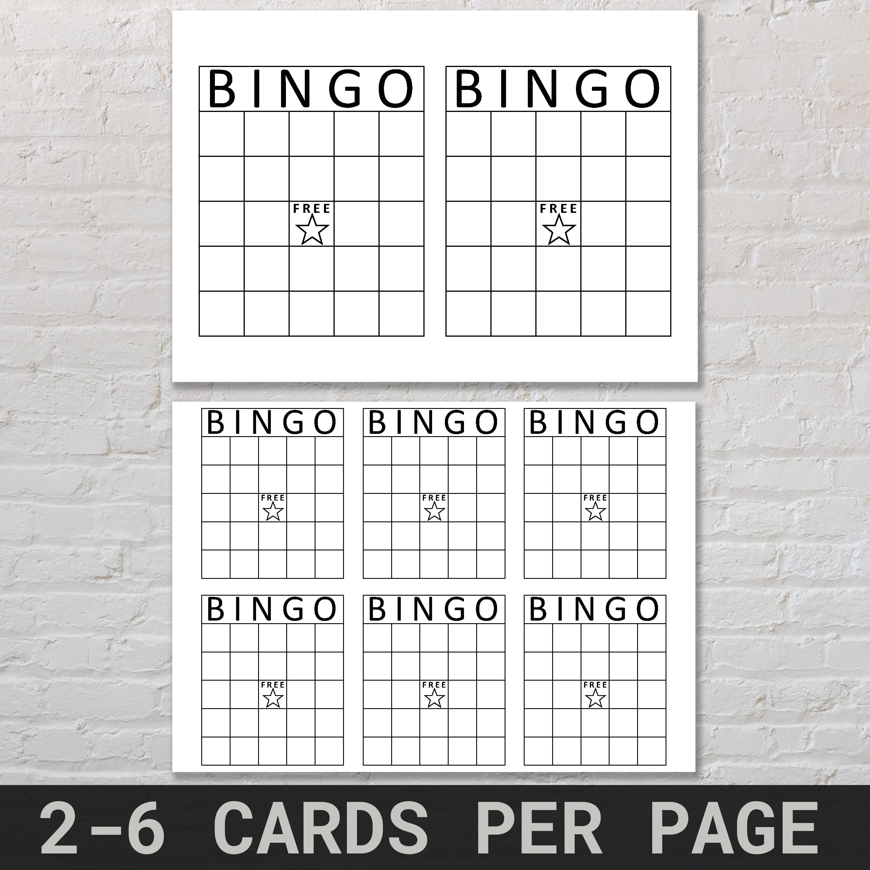 Blank Bingo Card Template | Fun Bingo Party Game | Printable Bingo Game ...