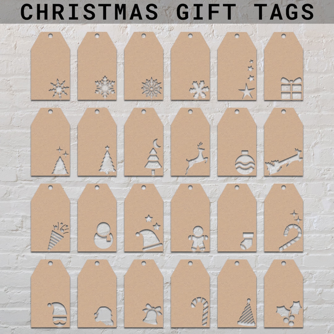 Christmas Gift Tag Templates Christmas Tag Laser File Christmas Gift ...