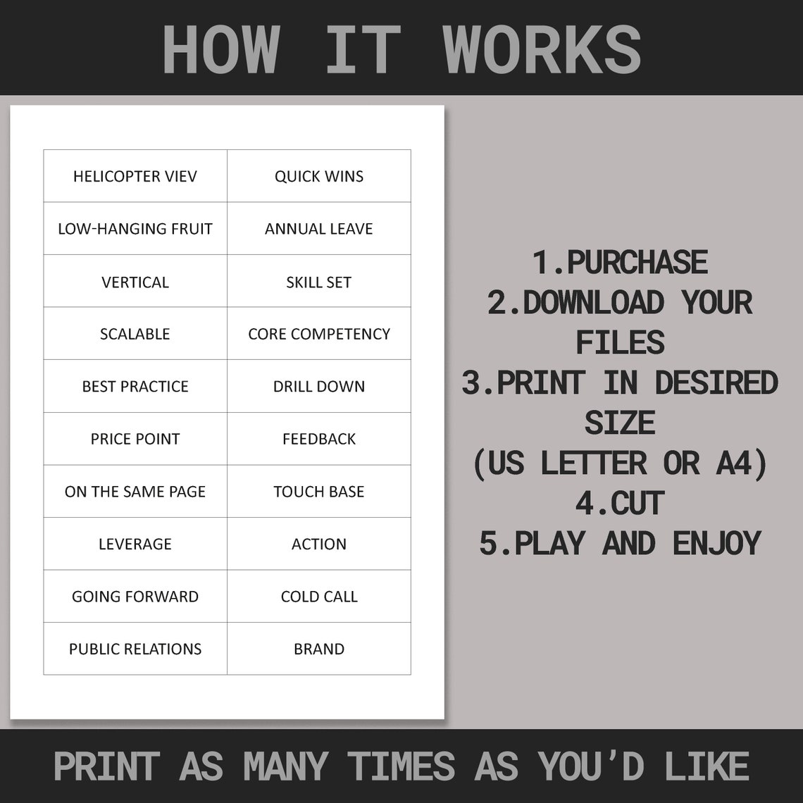 Printable Charades Game Office Action Charades Cards Work Group Game ...