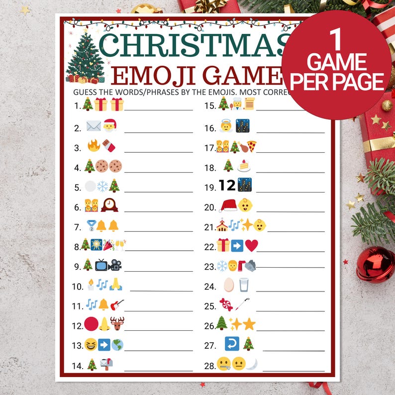 Christmas Emoji Games | Christmas Emoji Pictionary Game | Fun Christmas ...
