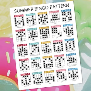 Summer Bingo Pattern | Summertime Bingo Card | Printable Summer Bingo ...