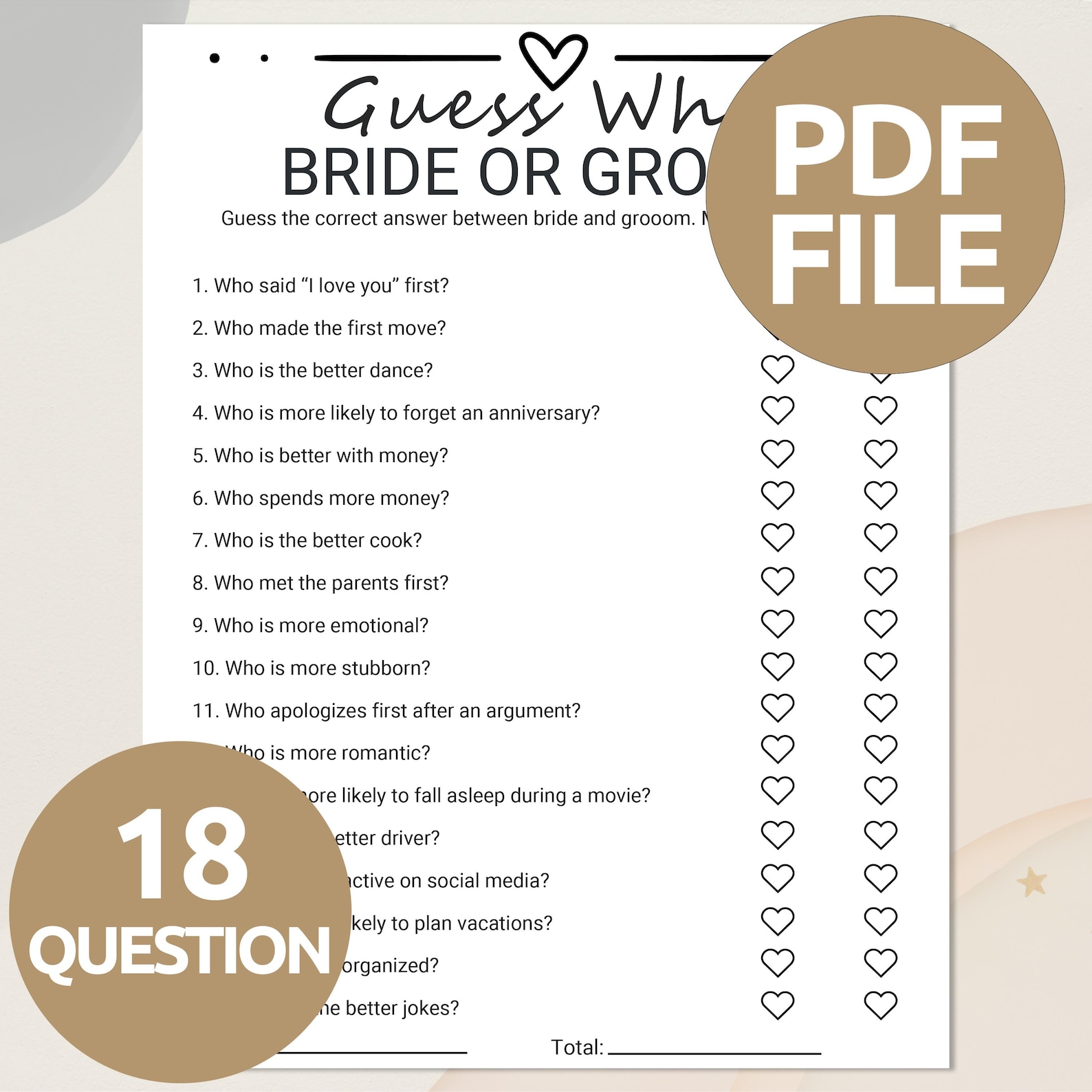 Guess Who Bride or Groom Game | Printable Bridal Shower Game | Wedding ...