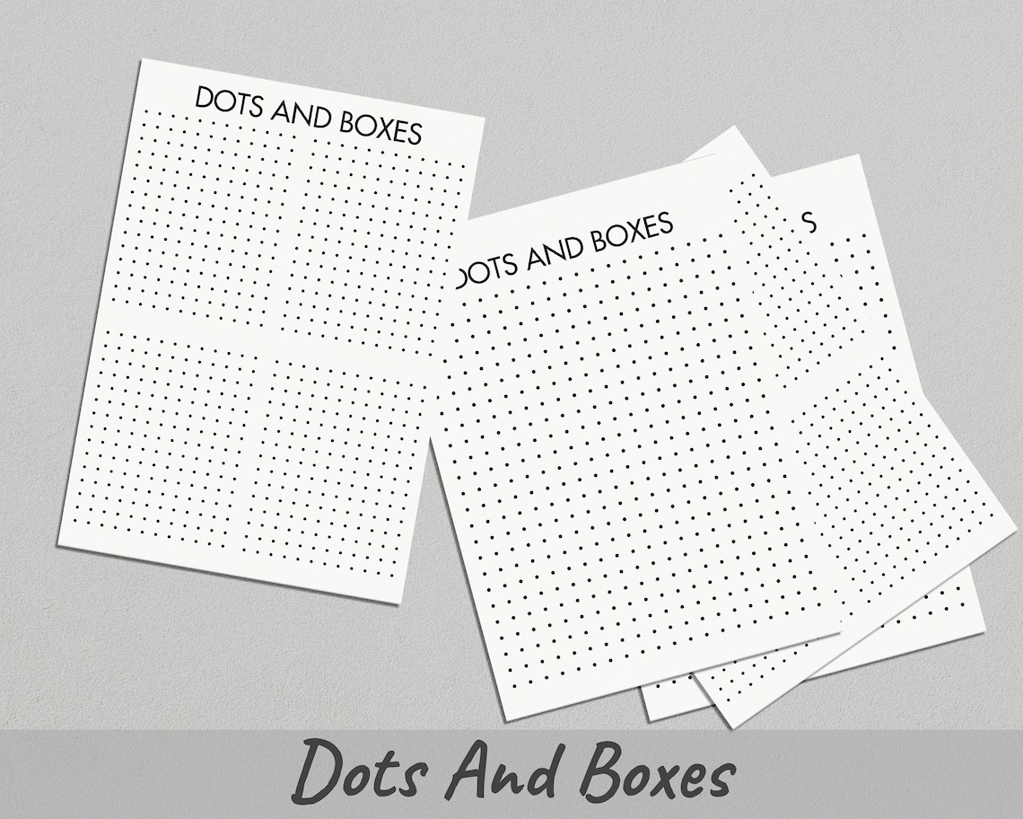 Dots and Boxes Game Printable Dots Game Classic Board Game Printable ...